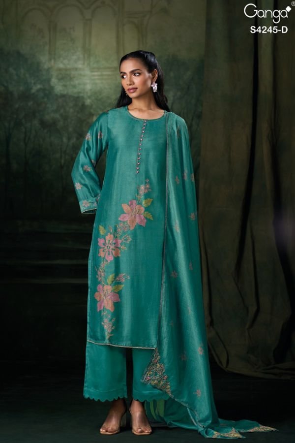 Ganga Fashion Xylah S4245 Silk Ladies Suit S4245-D