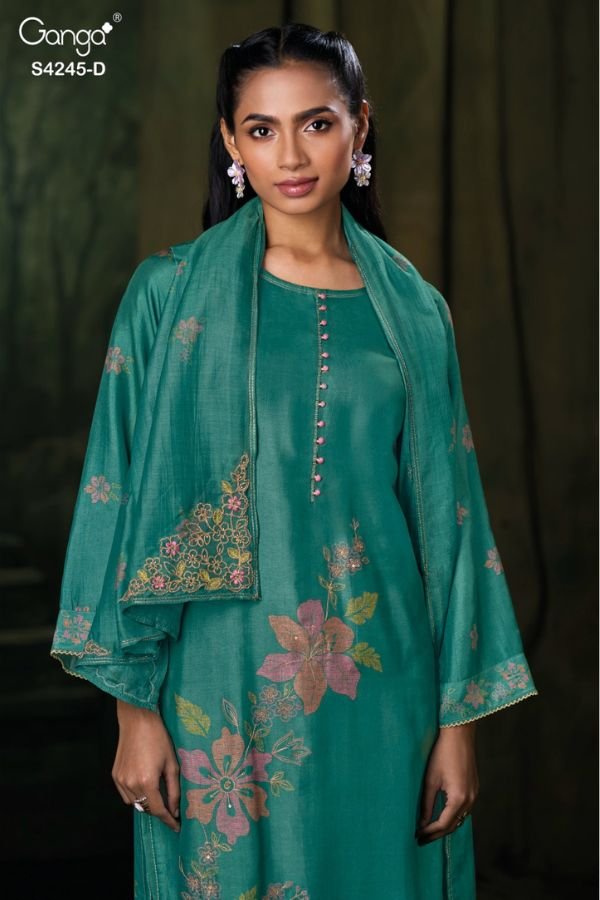 Ganga Fashion Xylah S4245 Silk Ladies Suit S4245-D